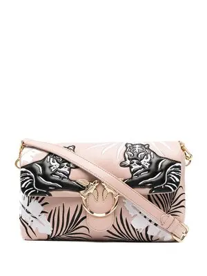Pinko O Tiger-embroidered Shoulder Bag