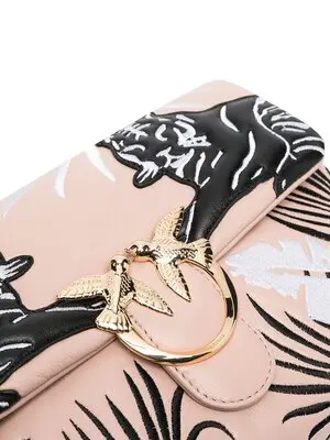 Pinko O Tiger-embroidered Shoulder Bag