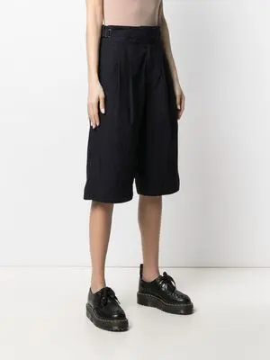 Y’s Loose Fit Pleated Shorts - Blue