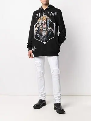 Philipp Plein Printed Long-sleeved Hoodie