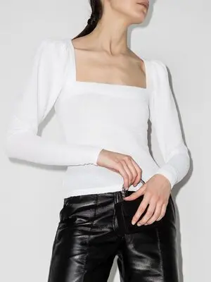 ROTATE BY BIRGER CHRISTENSEN Stevie Square-neck Long-sleeve Top