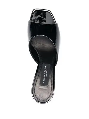 Philipp Plein Square-toe Heeled Sandals - Black