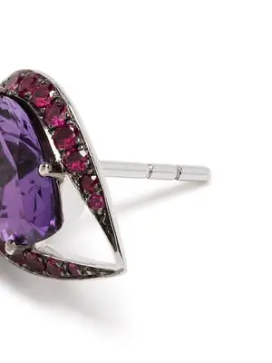 SHAUN LEANE Aurora Ruby And Amethyst Stud Earrings