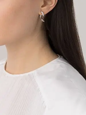 SHAUN LEANE 18kt White Gold Talon Diamond Earrings - Silver