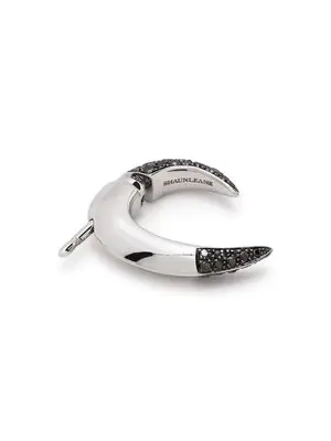 SHAUN LEANE 18kt White Gold Small Talon Black Diamond Earrings - Silver