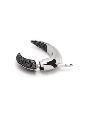 SHAUN LEANE 18kt White Gold Small Talon Black Diamond Earrings - Silver