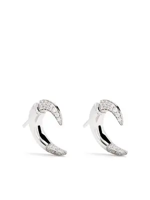 SHAUN LEANE 18kt White Gold Small Talon Diamond Earrings - Silver