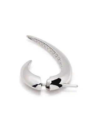 SHAUN LEANE 18kt White Gold Hook Diamond Earrings - Silver