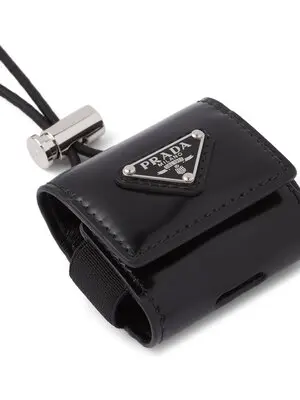 Prada Triangle-Logo Airpods Pro Case - Black | Editorialist
