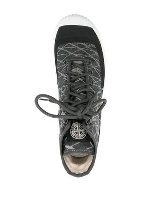 Stone Island Abstract-print High-top Sneakers