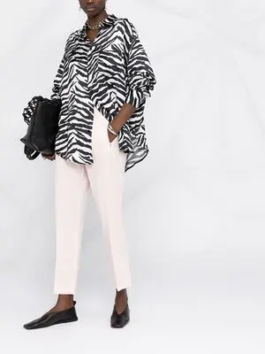 Stella McCartney Wool/cotton Blend Tapered Leg Trousers