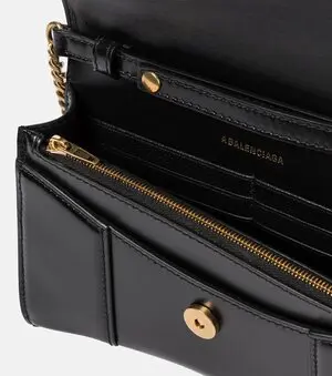 Balenciaga Hourglass Leather Wallet On Chain