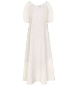 TOTEME Linen And Cotton-blend Midi Dress - White