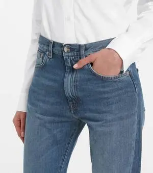 TOTEME Mid-rise Straight Jeans With Twisted Seam - Blue