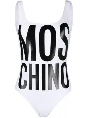 Moschino Moschino Logo-Print Swimsuit White