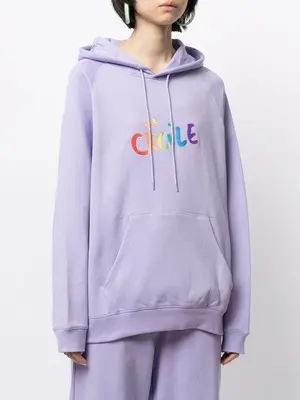Être Cécile Logo Print Hoodie - Purple