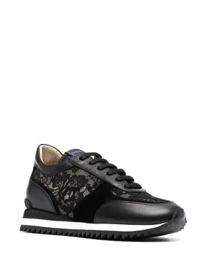 LE SILLA Claire Lace-embellished Sneakers - Black