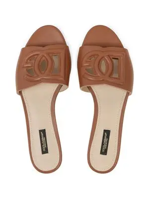 Dolce & Gabbana Dg Millennials Leather Slides