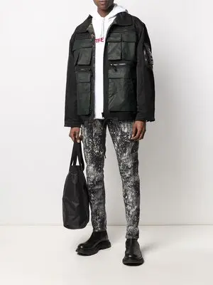 DIESEL® D-strukt Paint Treated Slim-fit Jeans