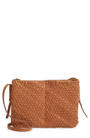 Madewell The Knotted Woven Leather Crossbody Bag Brown
