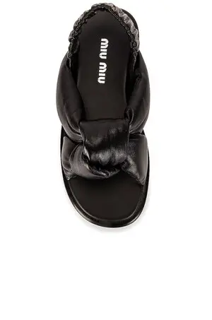 Miu Miu Padded Leather Flatform Sandals