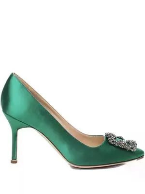 Manolo Blahnik 90mm Hangisi Satin Pumps