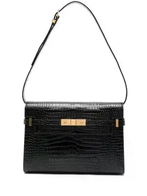 Saint Laurent Manhattan Crocodile-embossed Shoulder Bag