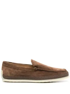 TOD'S Espadrille Detail Loafers - Brown