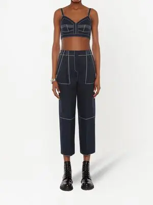 Alexander McQueen Contrast-stitch Cropped Top