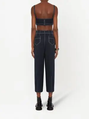 Alexander McQueen Contrast-stitch Cropped Top