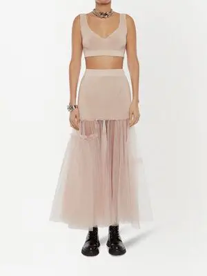 Alexander McQueen Ribbed Knit Cropped Top