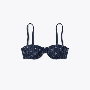Tory Burch Printed Balconette Bikini Top - Blue Paisley