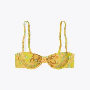 Tory Burch Balconette Bikini Top Yellow Blossom Large