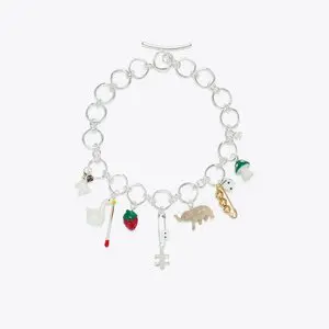 Tory Burch Curiosity Charm Necklace - Light Silver/multi
