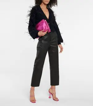 Attico Feather-trimmed Wool Cardigan