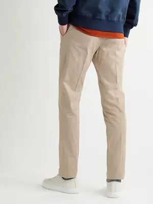 Loro Piana Slim-fit Cotton-blend Poplin Trousers