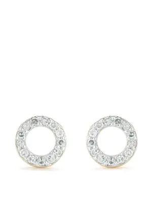 Mateo 14kt Yellow Diamond Mini Circle Stud Earrings