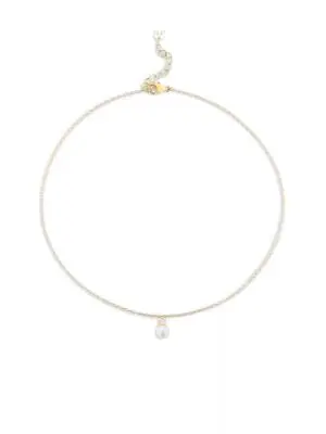 Mateo 14k Yellow Single Pearl Drop Chain Anklet - Gold