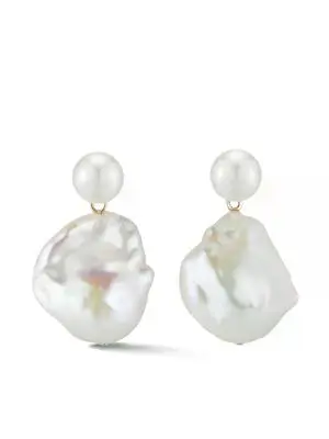 Mateo Duality Pearl Drop Earrings - Gold
