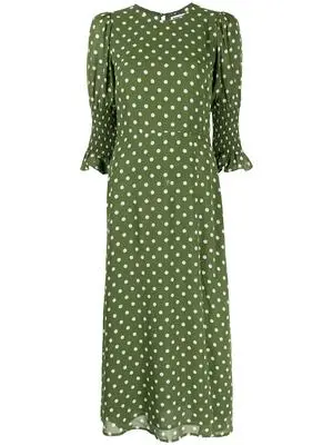 REFORMATION Carolena Polka-dot Print Dress
