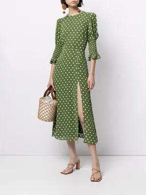 REFORMATION Carolena Polka-dot Print Dress