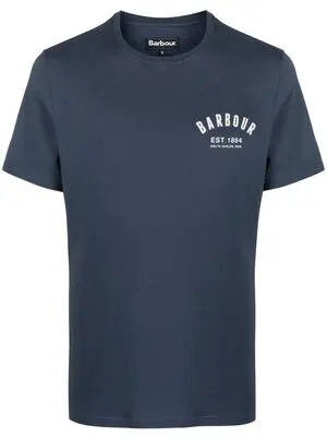 Barbour Logo-print Cotton T-shirt - Blue