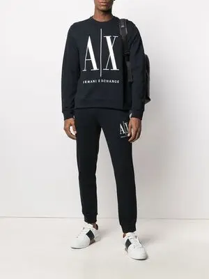 Armani Exchange Logo-embroidered Track Pants - Blue