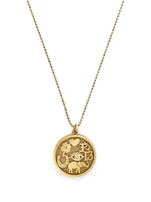 JENNIFER MEYER 18kt Yellow Good Luck Diamond Pendant Necklace - Gold