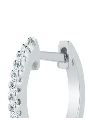 Mateo 14kt White Gold 12mm Diamond Huggie Earrings - Silver