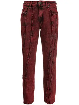 DIESEL® D-joy Slim Cropped Jeans - Red