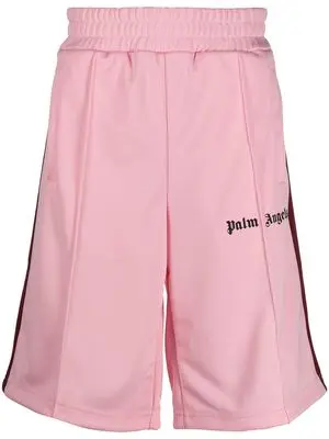 Palm Angels Side-stripe Logo Track Shorts - Pink