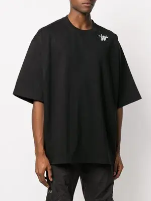 We11Done Logo-print Oversized T-shirt - Black