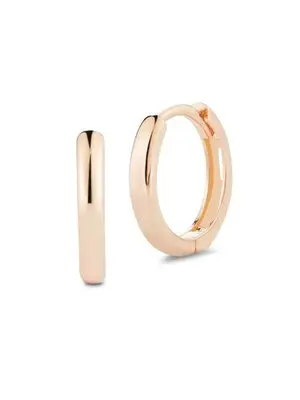 Mateo 14kt Rose Gold Huggie Earrings - Pink