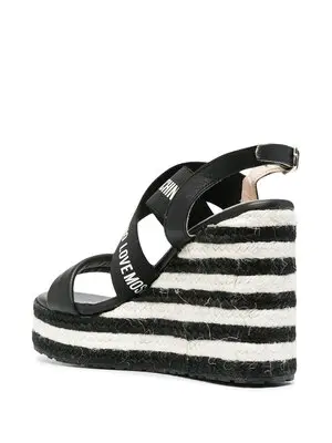Moschino Striped Wedge Sandals